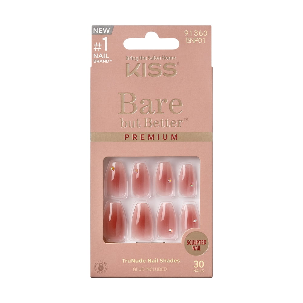 Kiss Bare But Better Premium Nails - Shine - Walmart.com