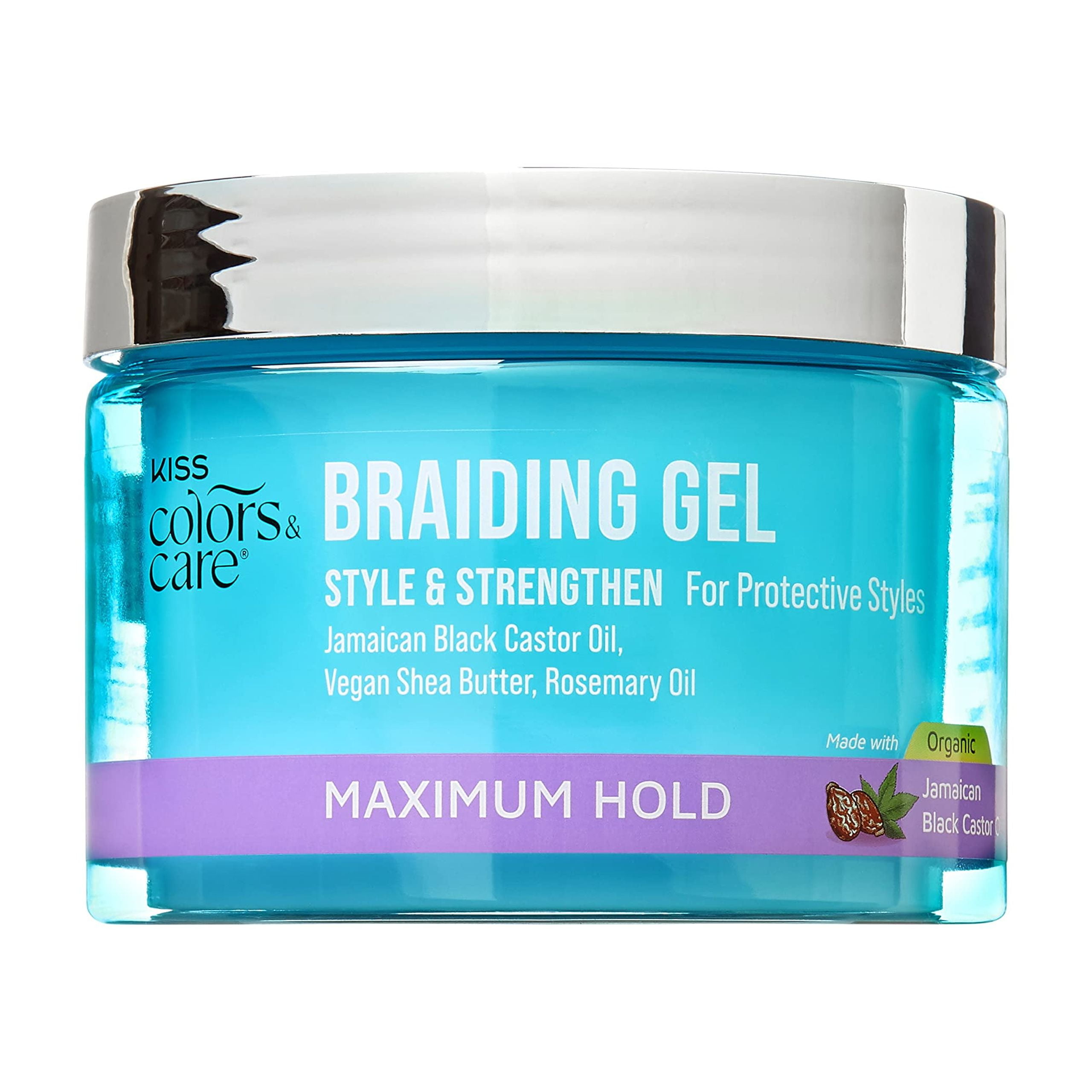 KISS COLORS & CARE Braid Gel Maximum Hold, 6 oz -Nourishing, Adds Shine ...