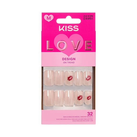 KISS LOVE Valentine’s Day Press On Nails, 'Season of Love', Medium ...