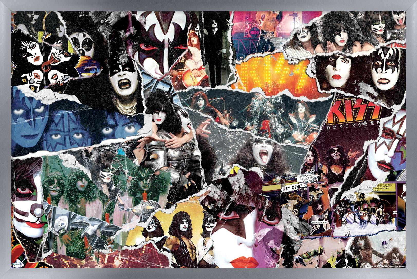 KISS - Collage Wall Poster, 14.725" x 22.375" Framed - Walmart.com