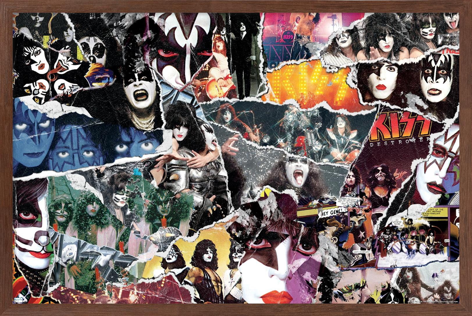 KISS - Collage Wall Poster, 14.725" x 22.375" Framed - Walmart.com