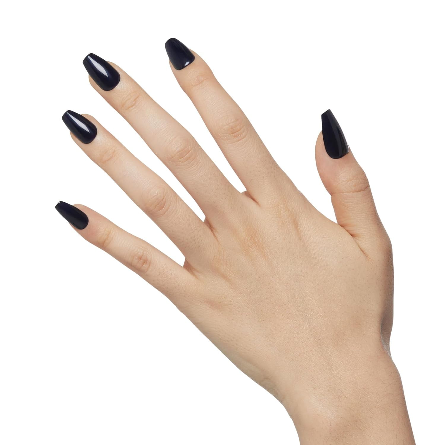 KISS Color No Glue Mani 30 Pcs Press On Nails, Navy, Dark Blue, Medium Size, Coffin Shape ...
