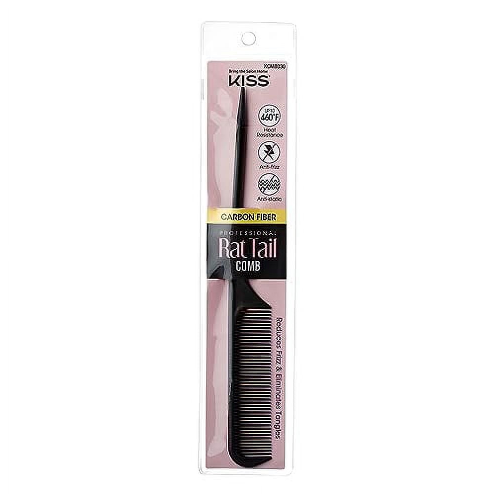 KISS Colors & Care Carbon Fiber Rat Tail Comb For Hair Sectioning ...