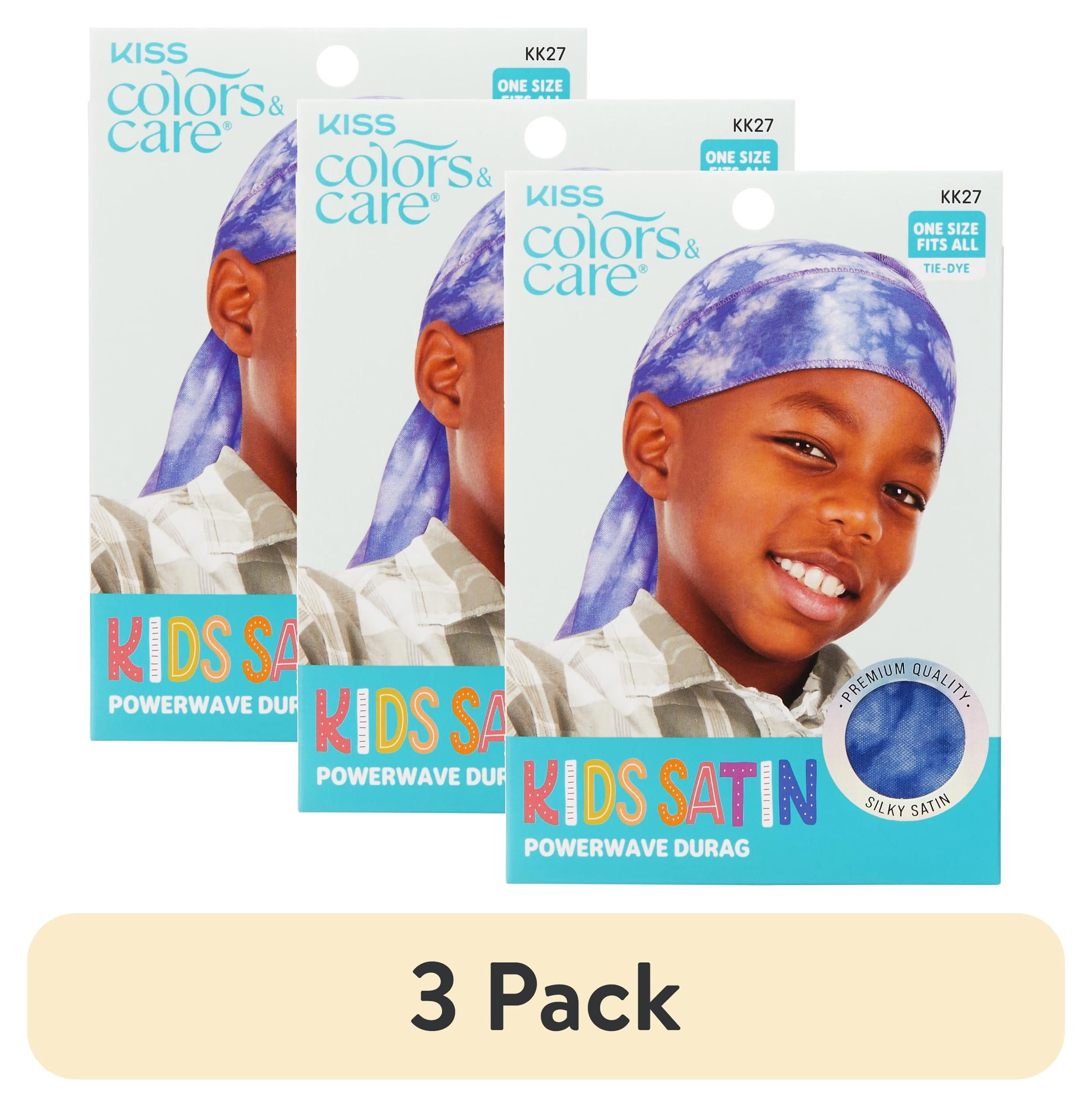 (3 pack) KISS Colors & Care Kids Silky Satin Powerwave Durag, One Size ...
