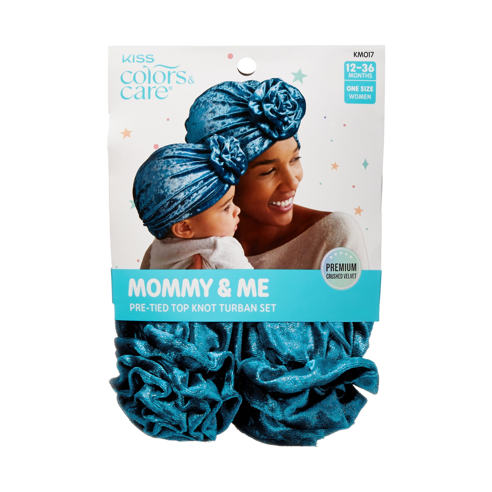 KISS Colors & Care Mommy & Me Pre-Tied Top Knot Turban Set – Blue ...