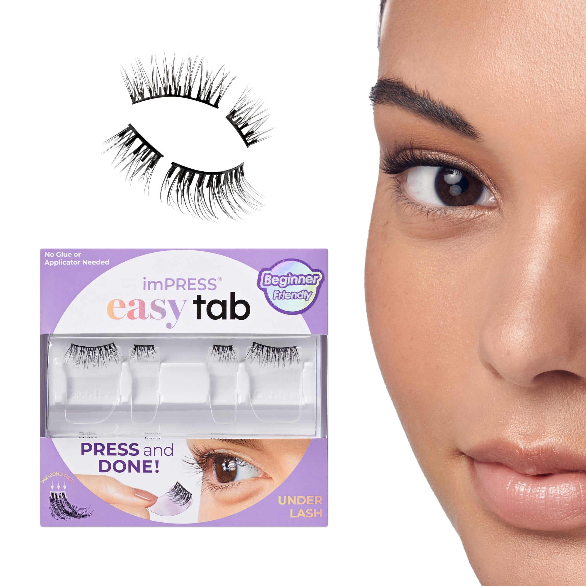 KISS Easy Tab Self Adhesive Eyelashes, Authentic Natural, 5mm-9mm, 4 ...