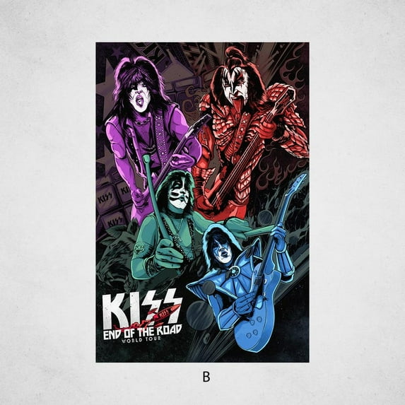 KISS End of the Road World Tour Poster, Legendary Rock Concert Music ...