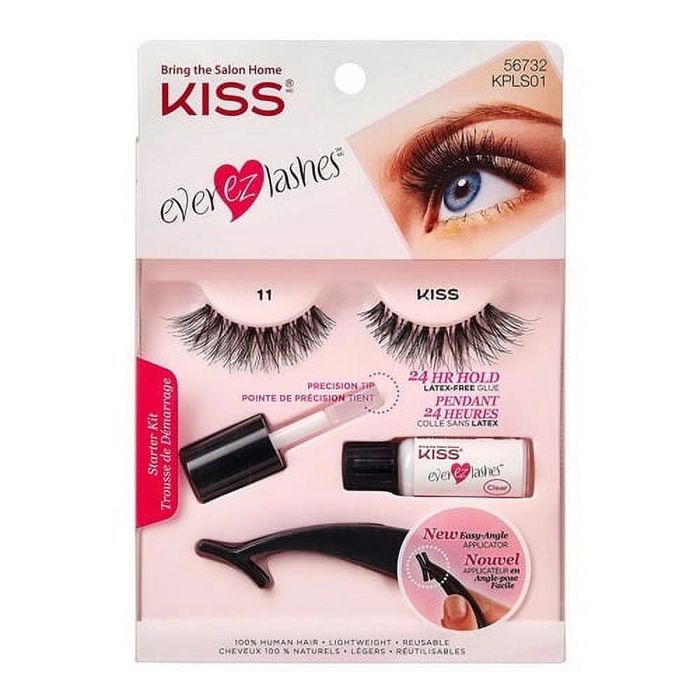 KISS Ever EZ False Eyelashes Starter Kit with Lash Glue & Applicator ...