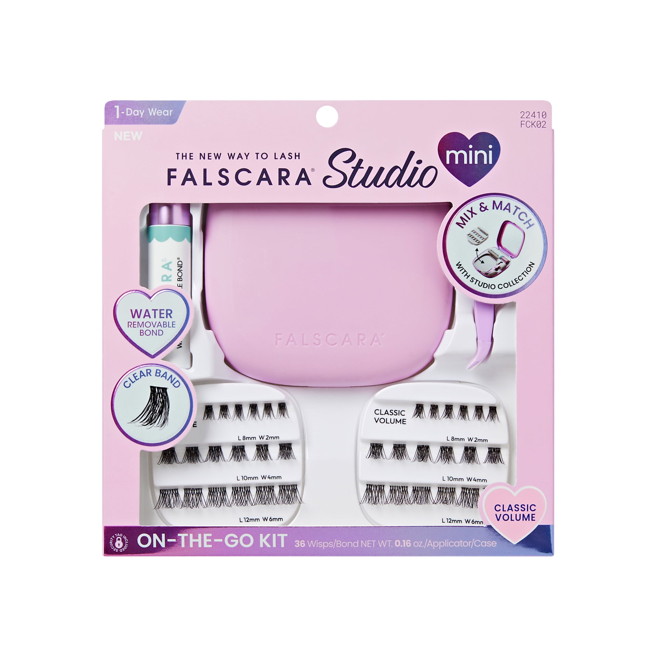 KISS FALSCARA Studio Mini On-The-Go Kit, Classic Volume, 8-12mm, 36 ...