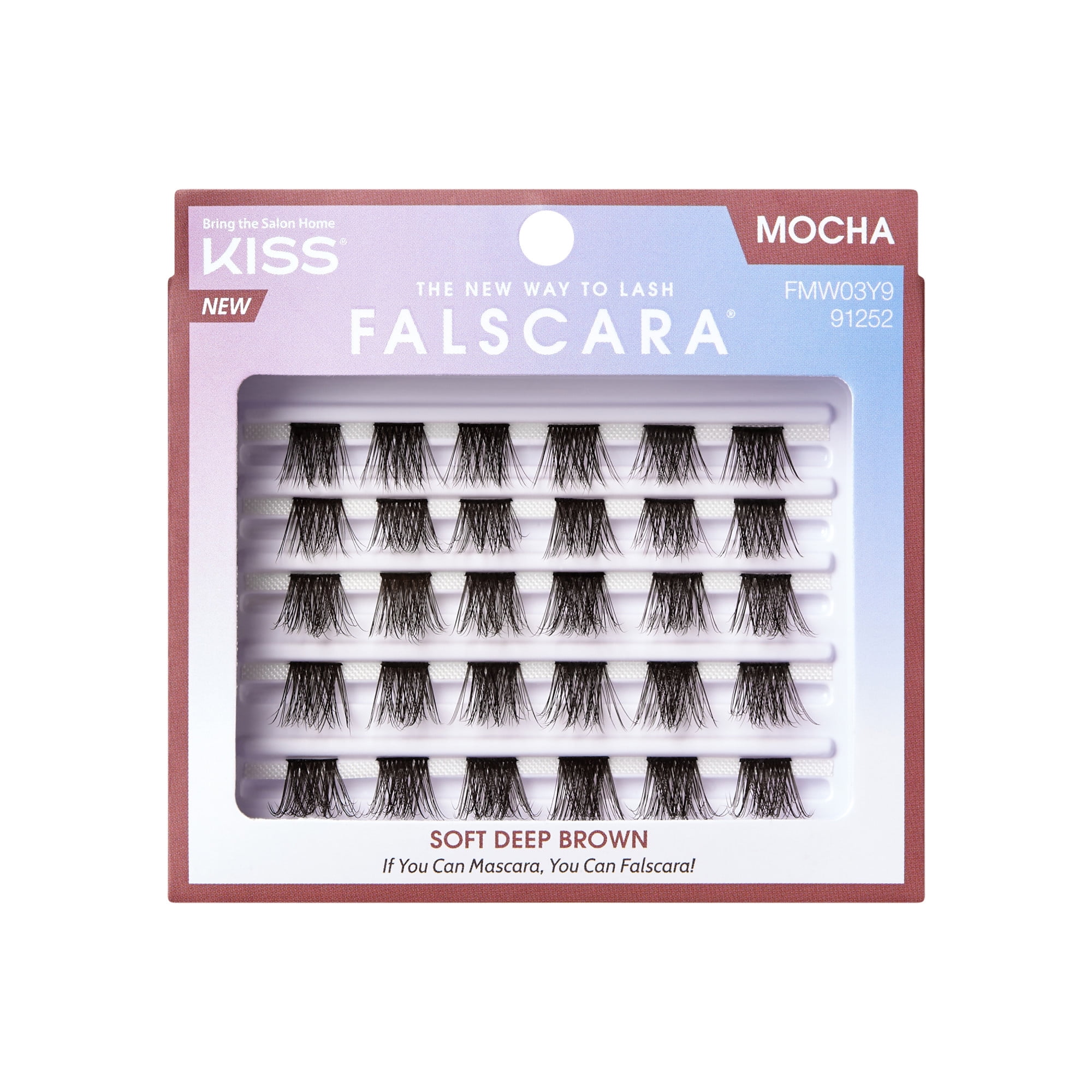 KISS FALSCARA False Eyelashes Multipack Brown 10mm-14mm Volume Cluster ...