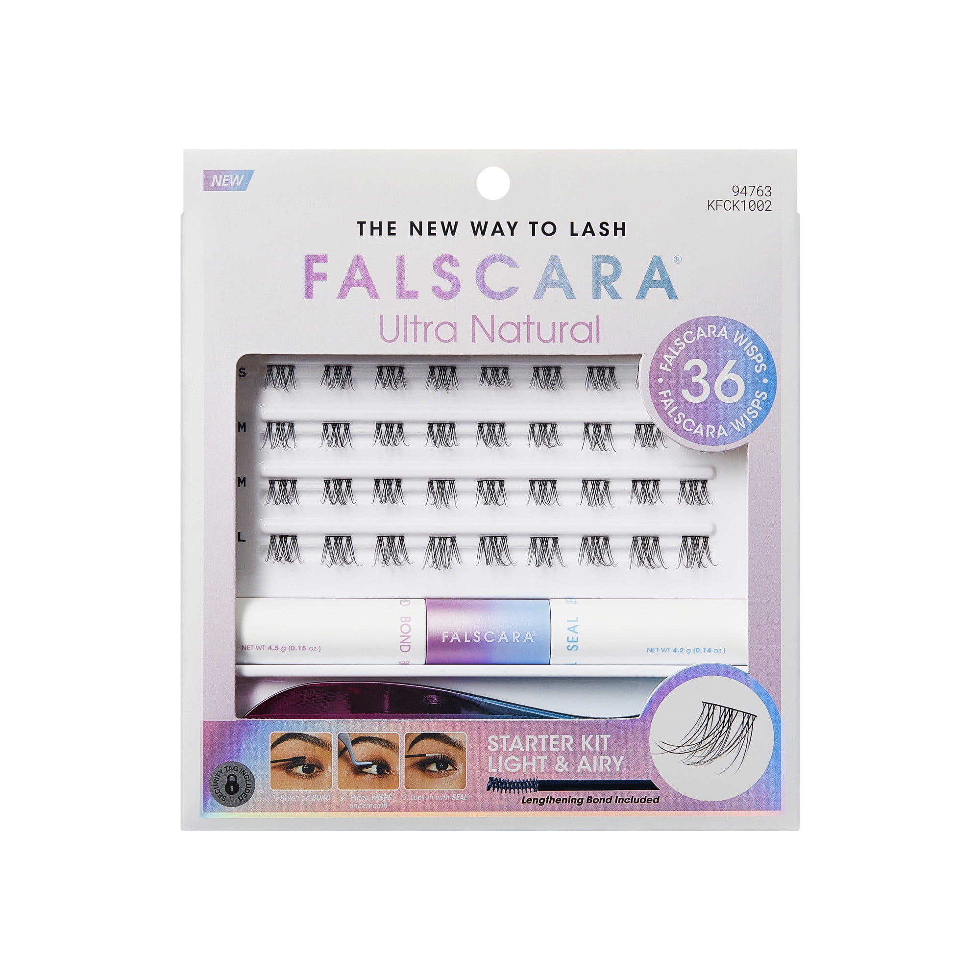 KISS FALSCARA Ultra Natural False Eyelashes, Lash Extension Kit, 36 ...