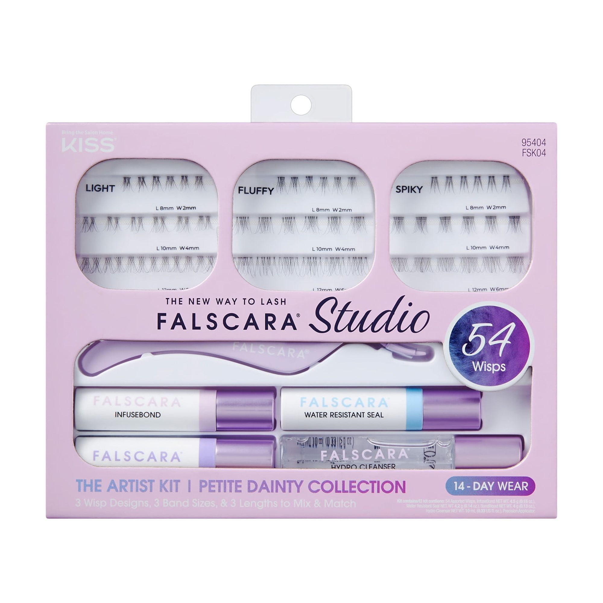 KISS Falscara Studio Kit, Lash Extension Kit, Petite Dainty, 8mm-10mm ...