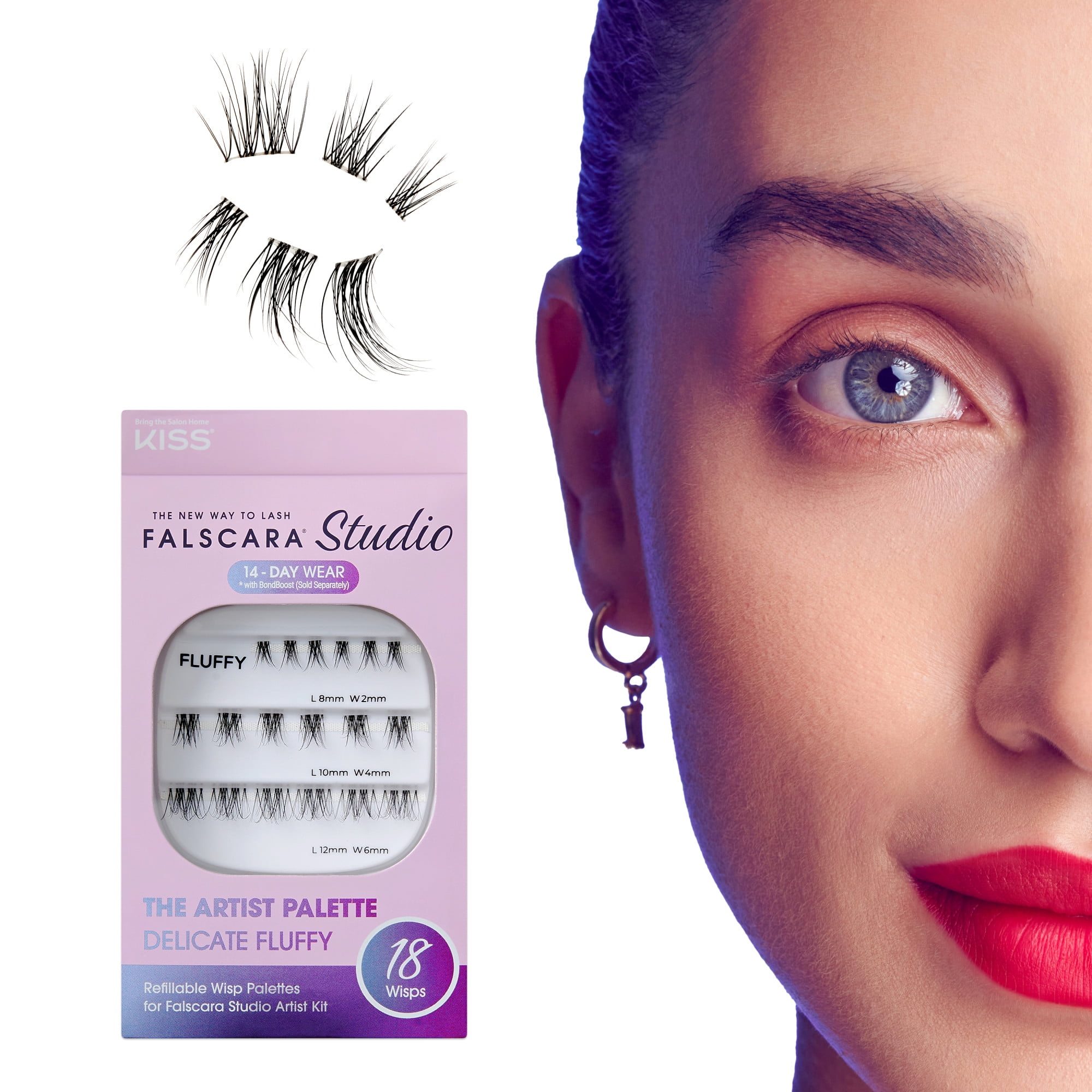 KISS Falscara Studio, Lash Extension Kit, Delicate Fluffy, Black, 8mm ...