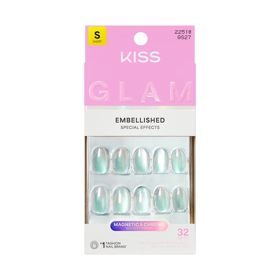 Kiss, Press On Nails, Celestique, Short Round, 32 Count - Walmart.com