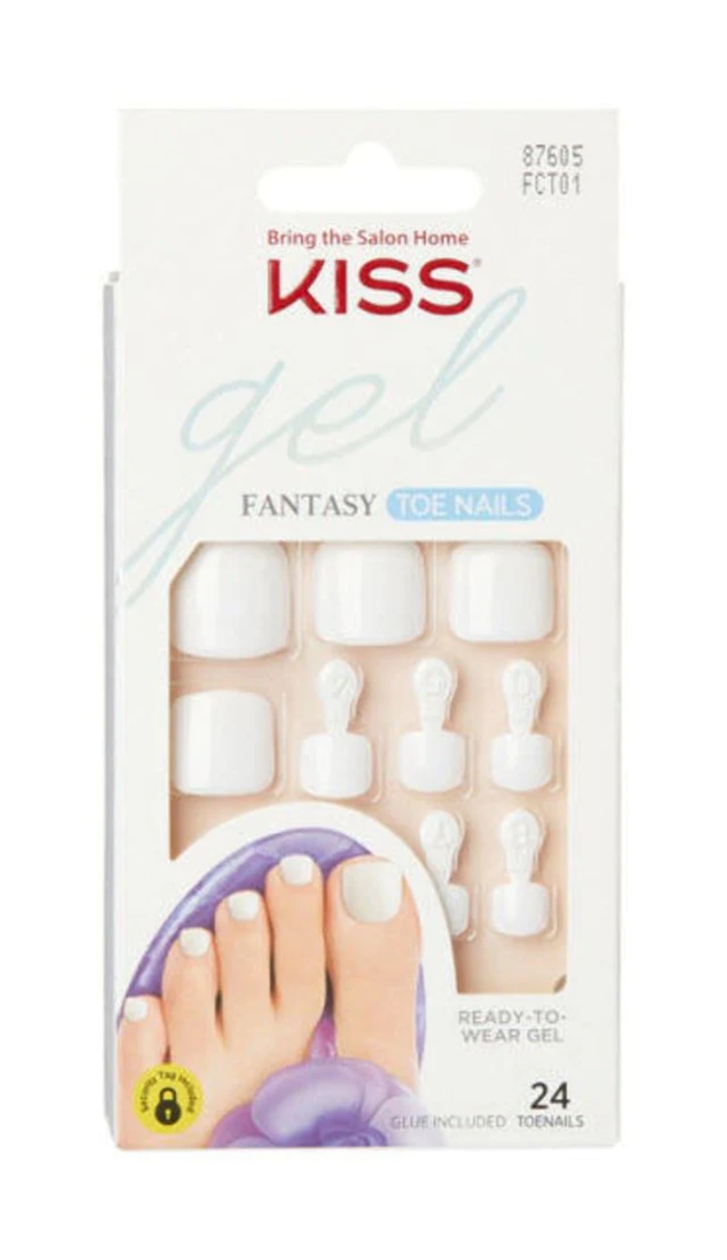 KISS Gel Fantasy Toe Fake Nails, 27 Ea - Walmart.com