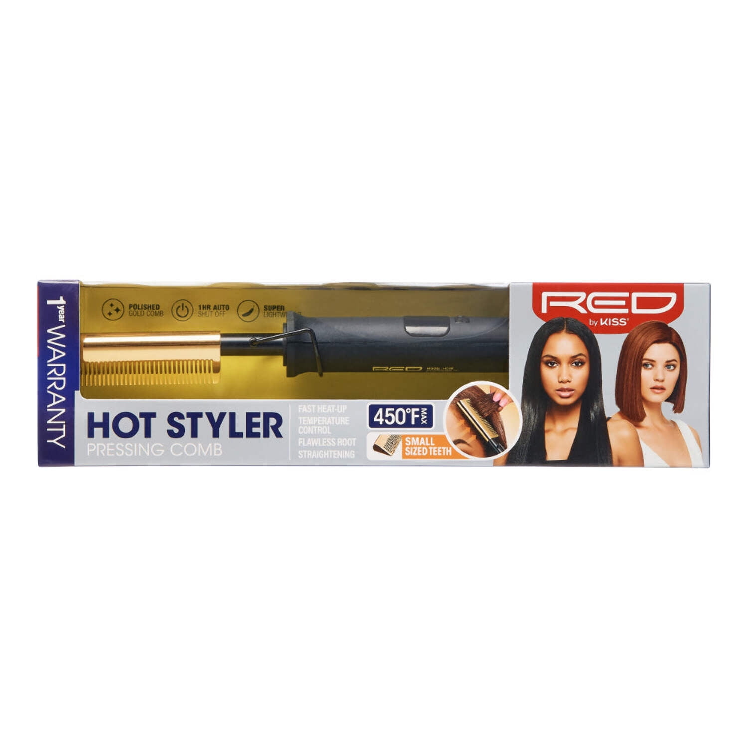 Red by Kiss Hot Comb Hair Straightener 450 Degrees, Small-Sized Teeth ...