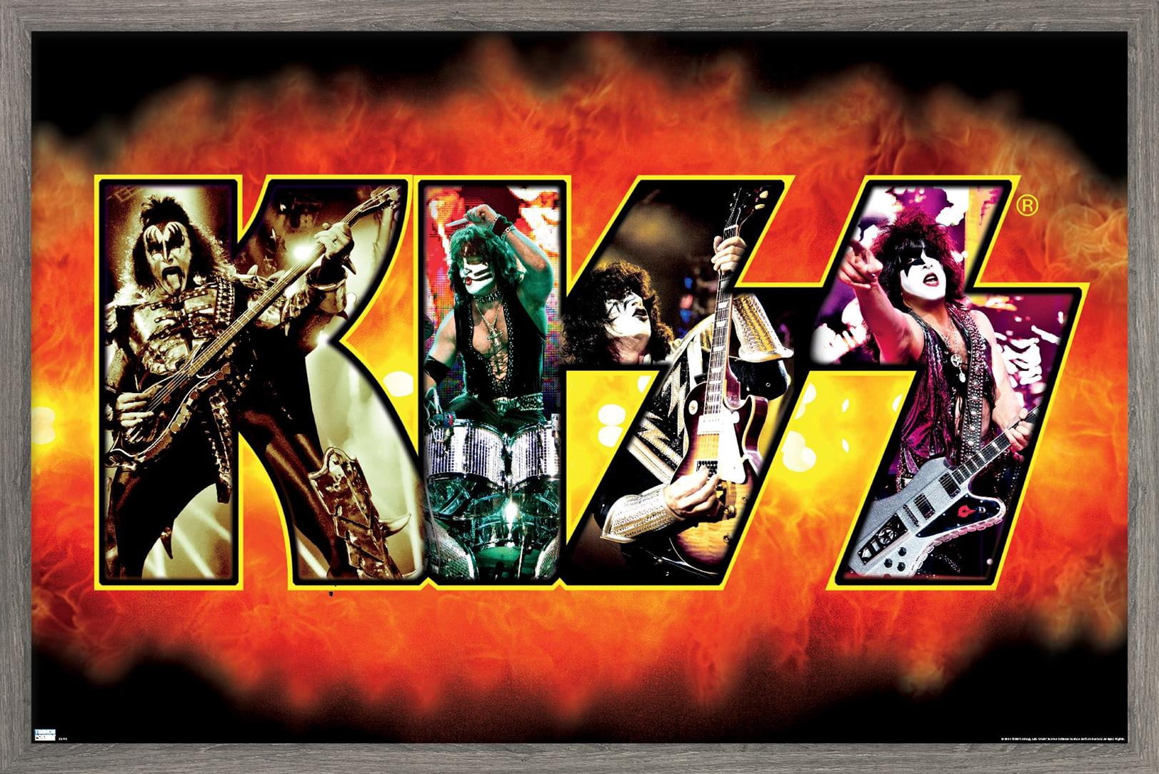 KISS - Image Logo Wall Poster, 14.725" x 22.375" Framed - Walmart.com
