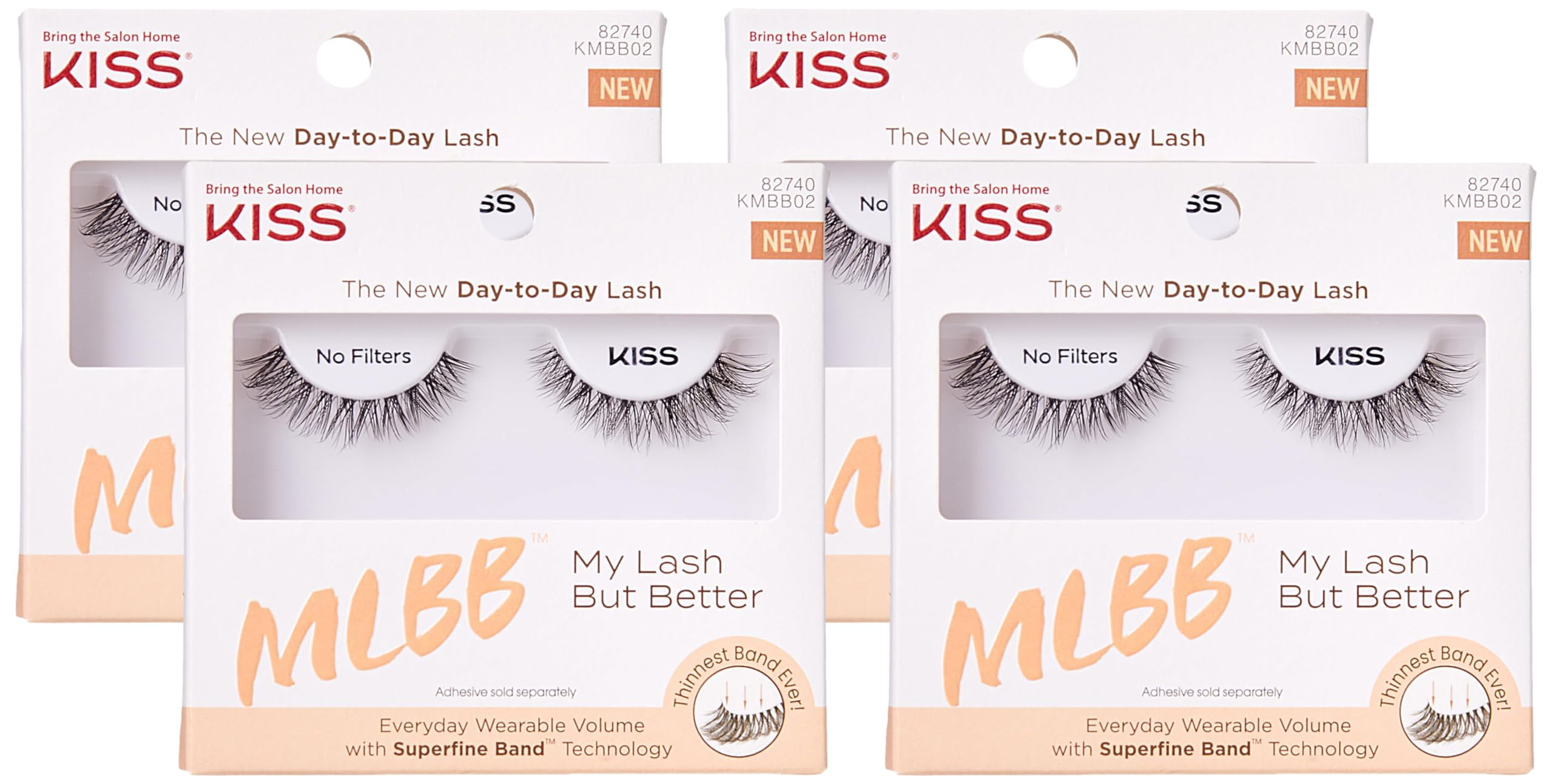 KISS My Lash But Better False Eyelashes, No Filters', 10 mm, Includes 1 ...