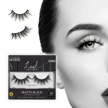 KISS Lash Couture Matte Black Faux Mink Eyelashes Multipack, Matte ...