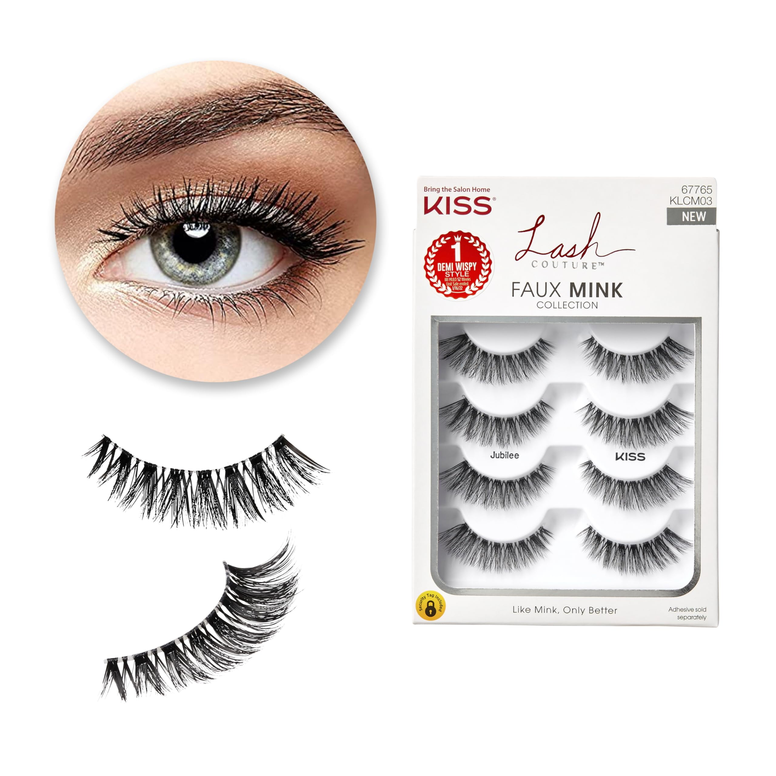 KISS Lash Couture, False AIF9 Eyelashes, 'Jubilee', 10 mm, Includes 4 ...