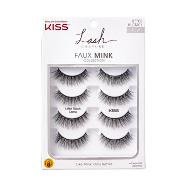KISS Lash Couture Matte Black Faux Mink Eyelashes Multipack, Matte ...