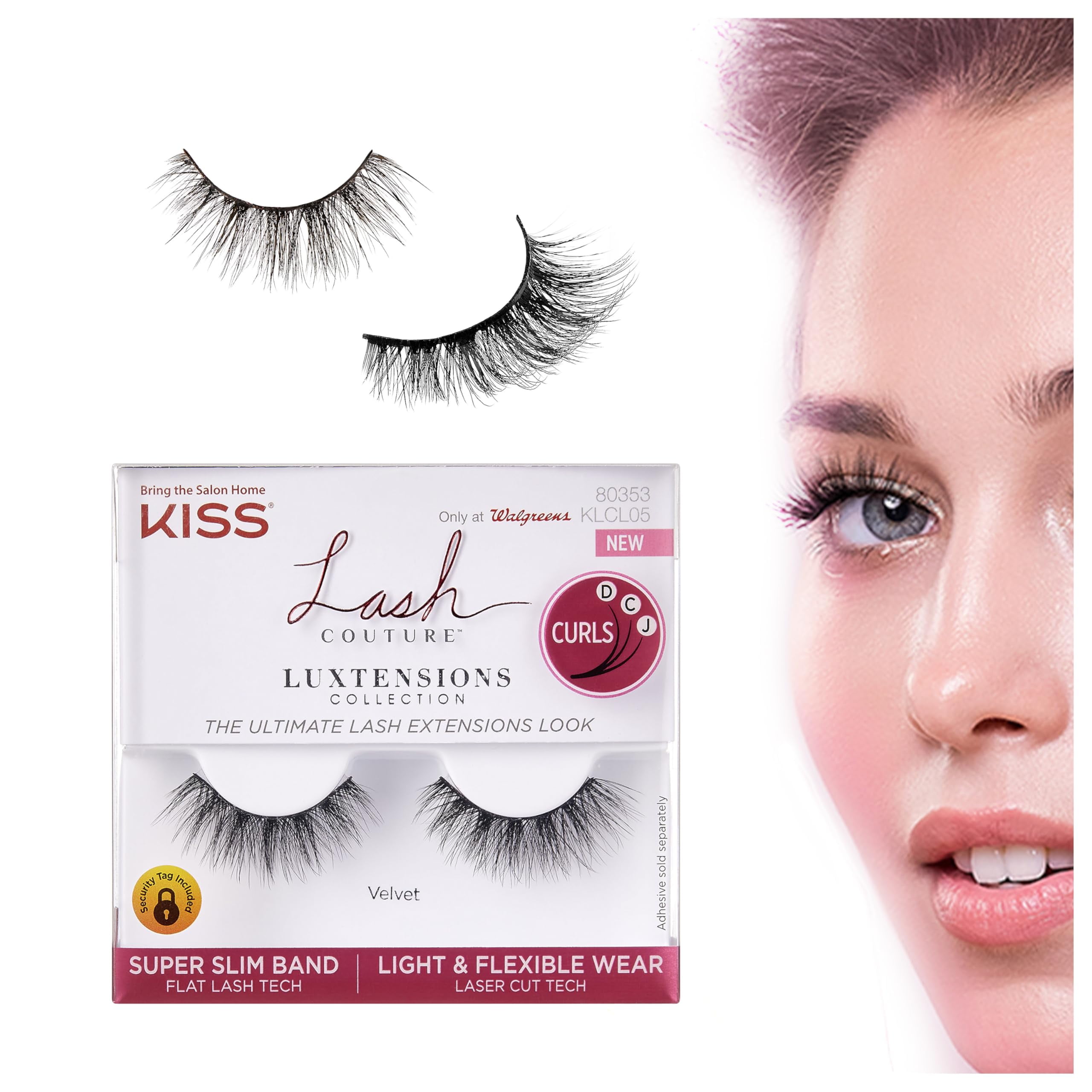 KISS Lash Couture LuXtensions AIF9 Collection False Eyelashes, Flat ...