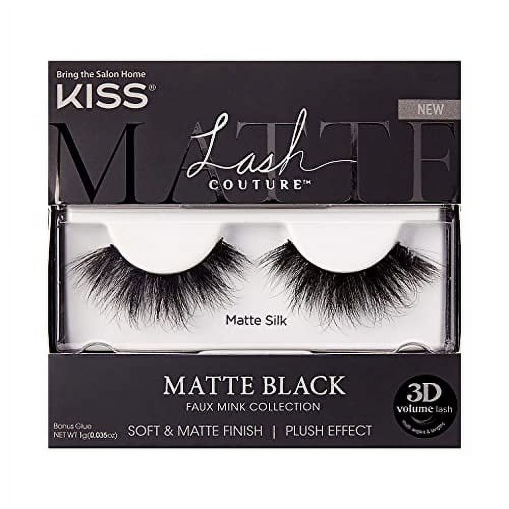 KISS Lash Couture Matte Black Faux Mink Collection, False Eyelashes 1 ...