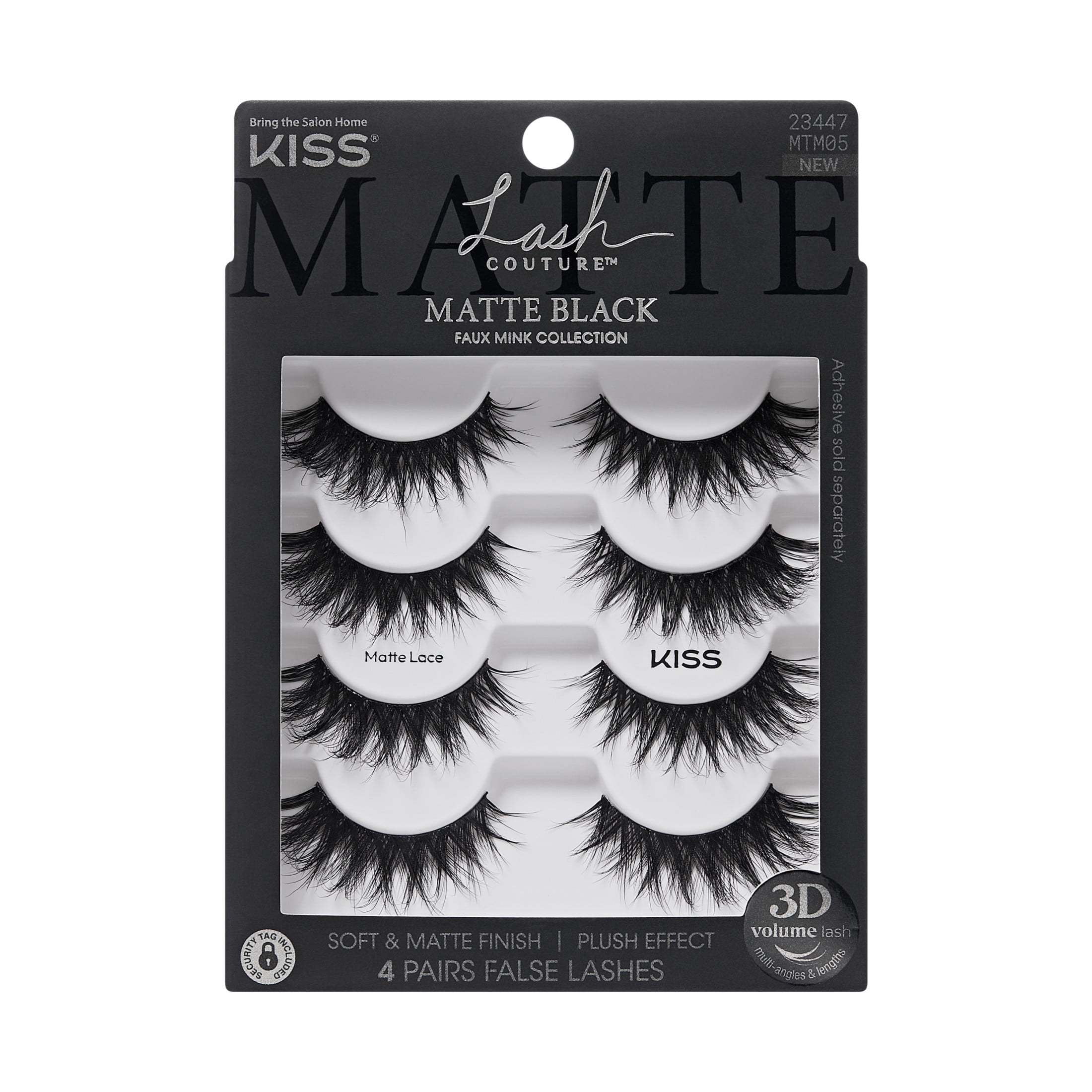 Kiss Lash Couture Matte Black Faux Mink False Eyelashes Multipack ...