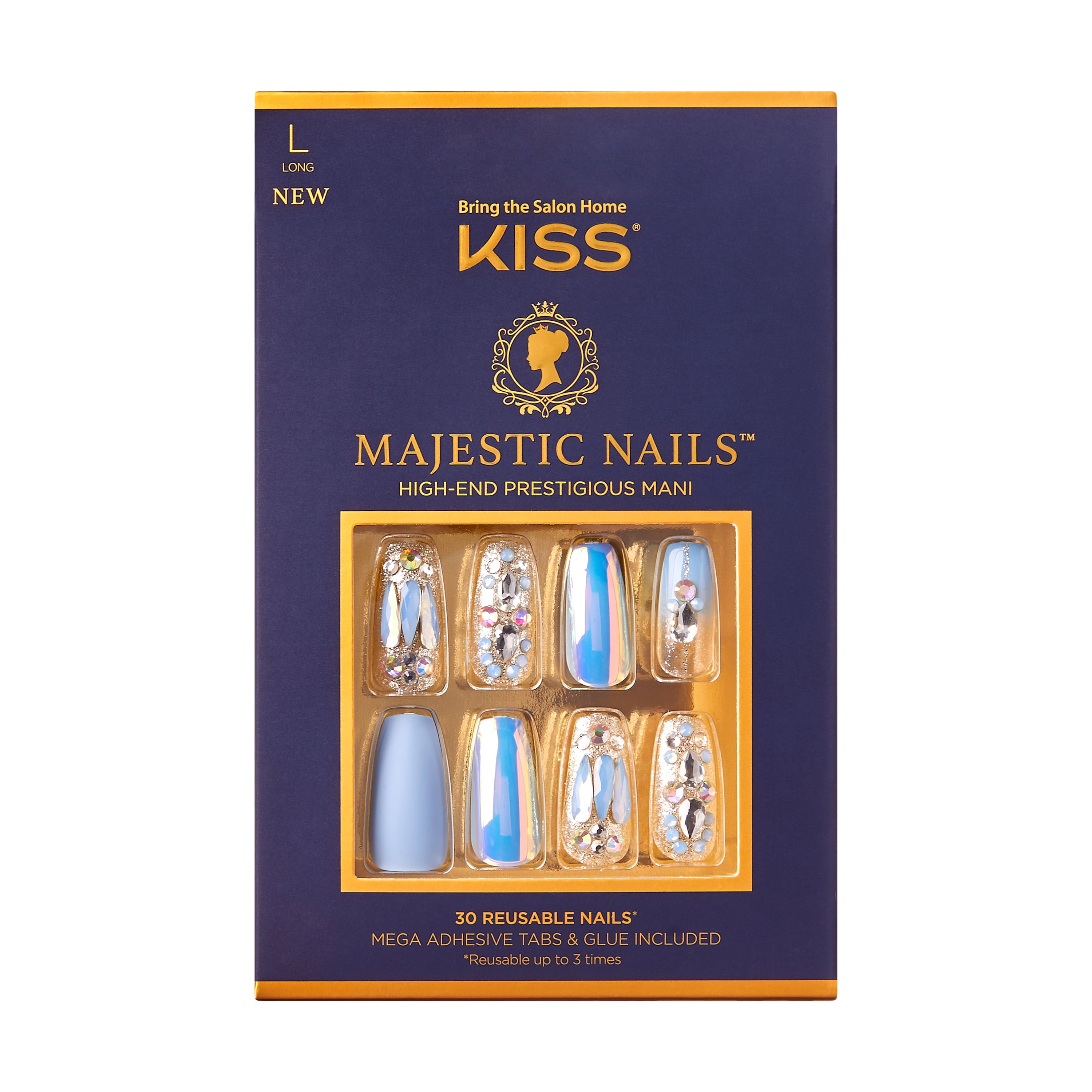 KISS Majestic Nails High-End Manicure, ‘My Jewelry’, 30 Count - Walmart.com