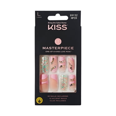 KISS Gel Fantasy Magnetic, Press On Nails, Set Us Free, Red, Short Oval ...