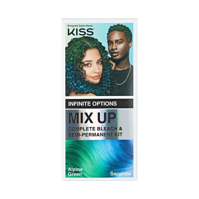 KISS Mix Up Complete Bleach & Semi-Permanent Hair Color Kit - Sapphire ...