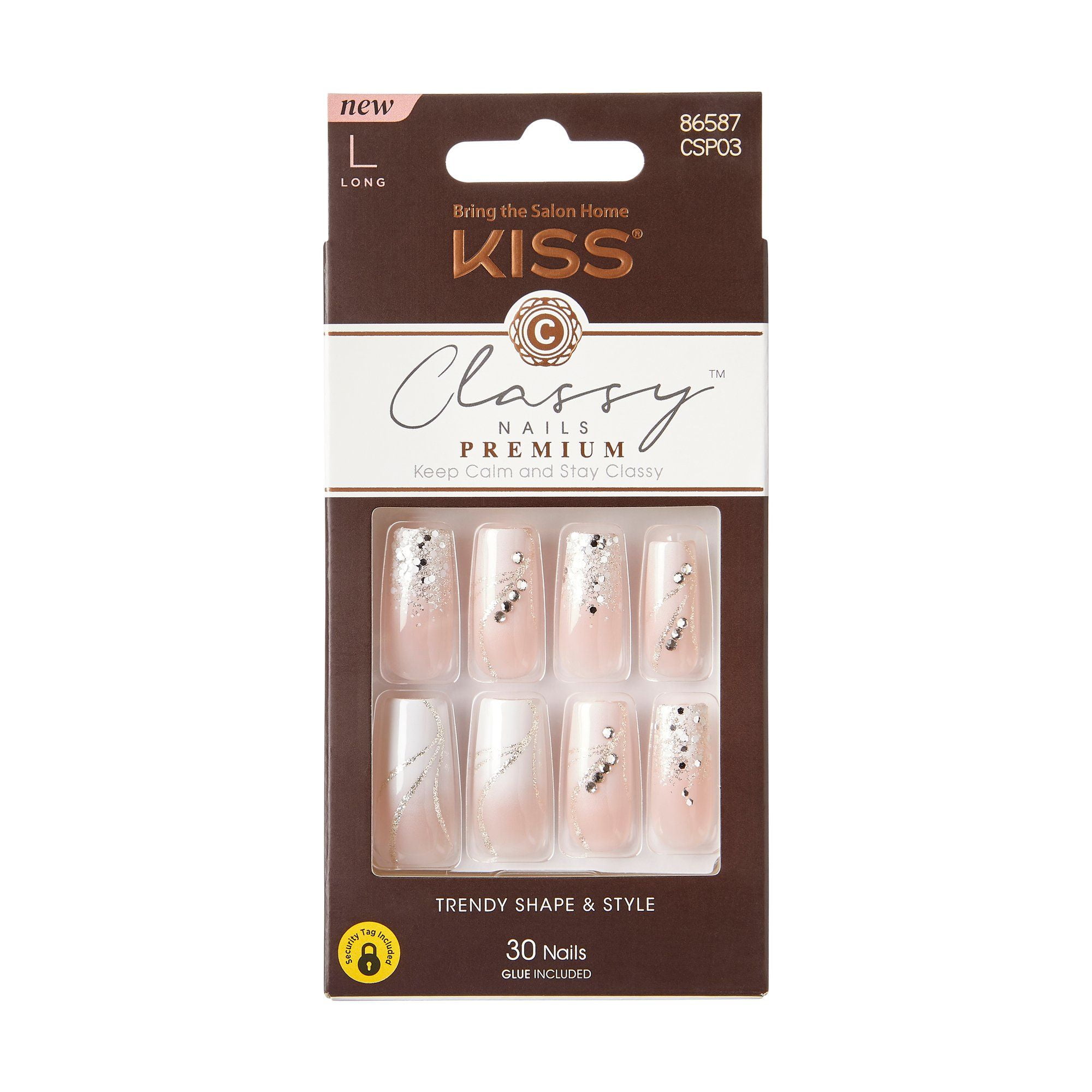 KISS Premium Classy Nails - Stunning - 30 ct Package May Vary - Walmart.com