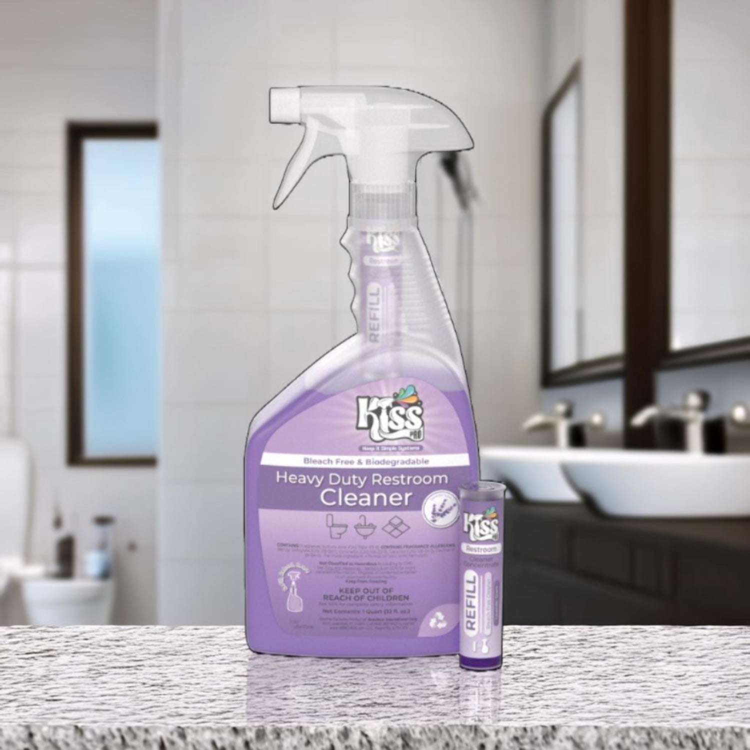 KISS Pro Heavy-Duty Restroom Cleaner 10ml Cartridges (2 Pack) - 64oz ...