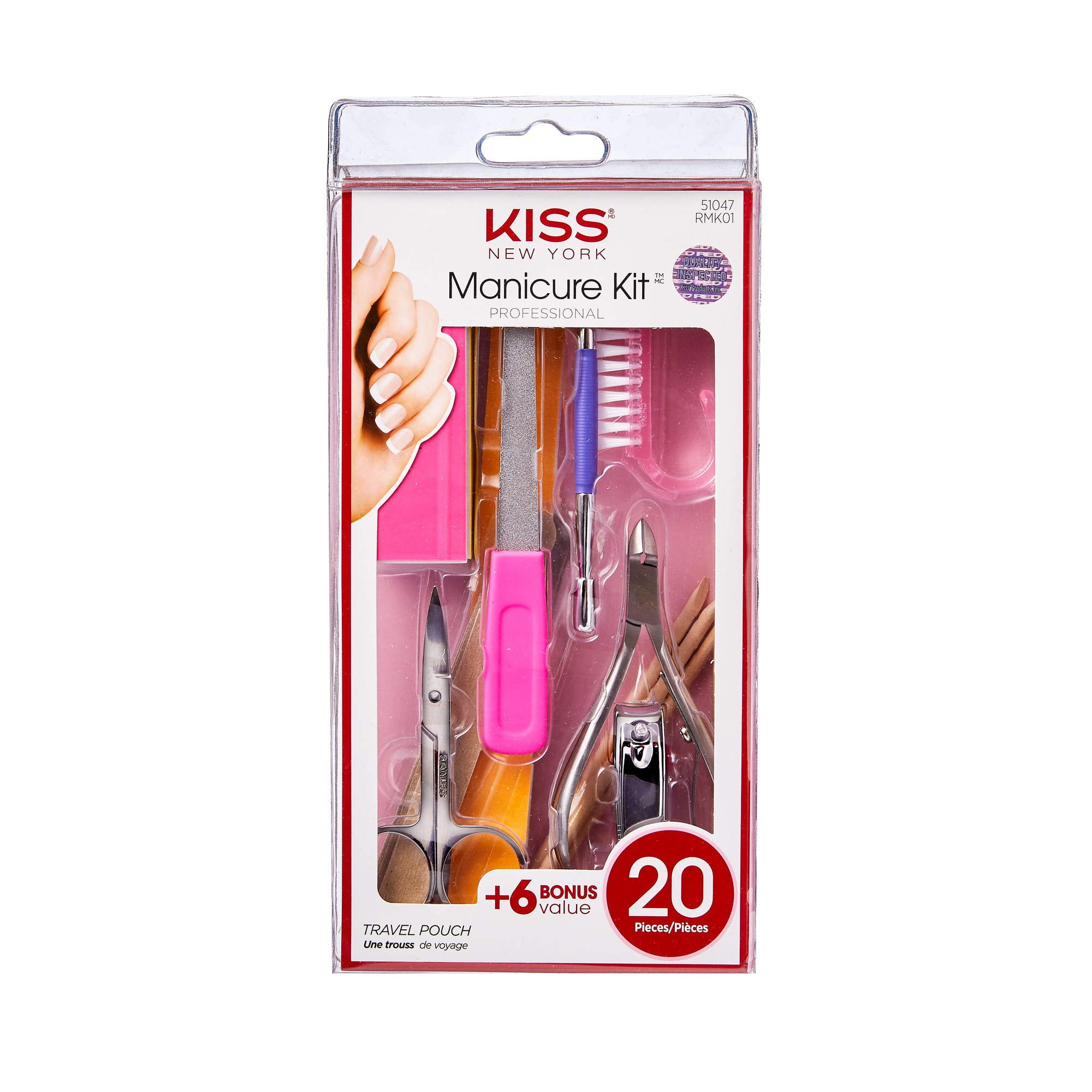 KISS Professional 20 Piece Manicure Kit with Nail Clipper, Cuticle ...
