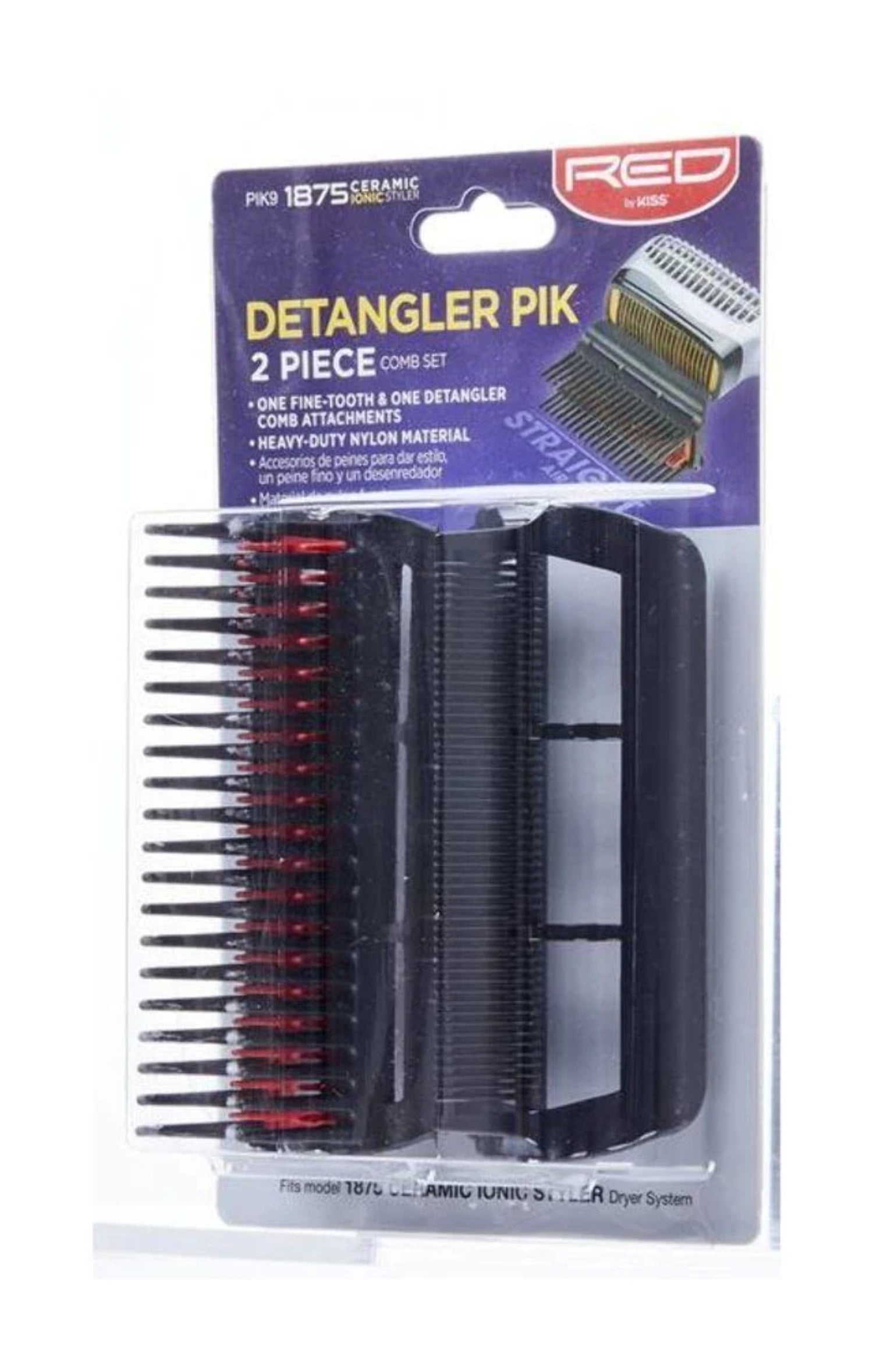 KISS - RED Detangler PIK 2 Piece Comb Set - Walmart.com