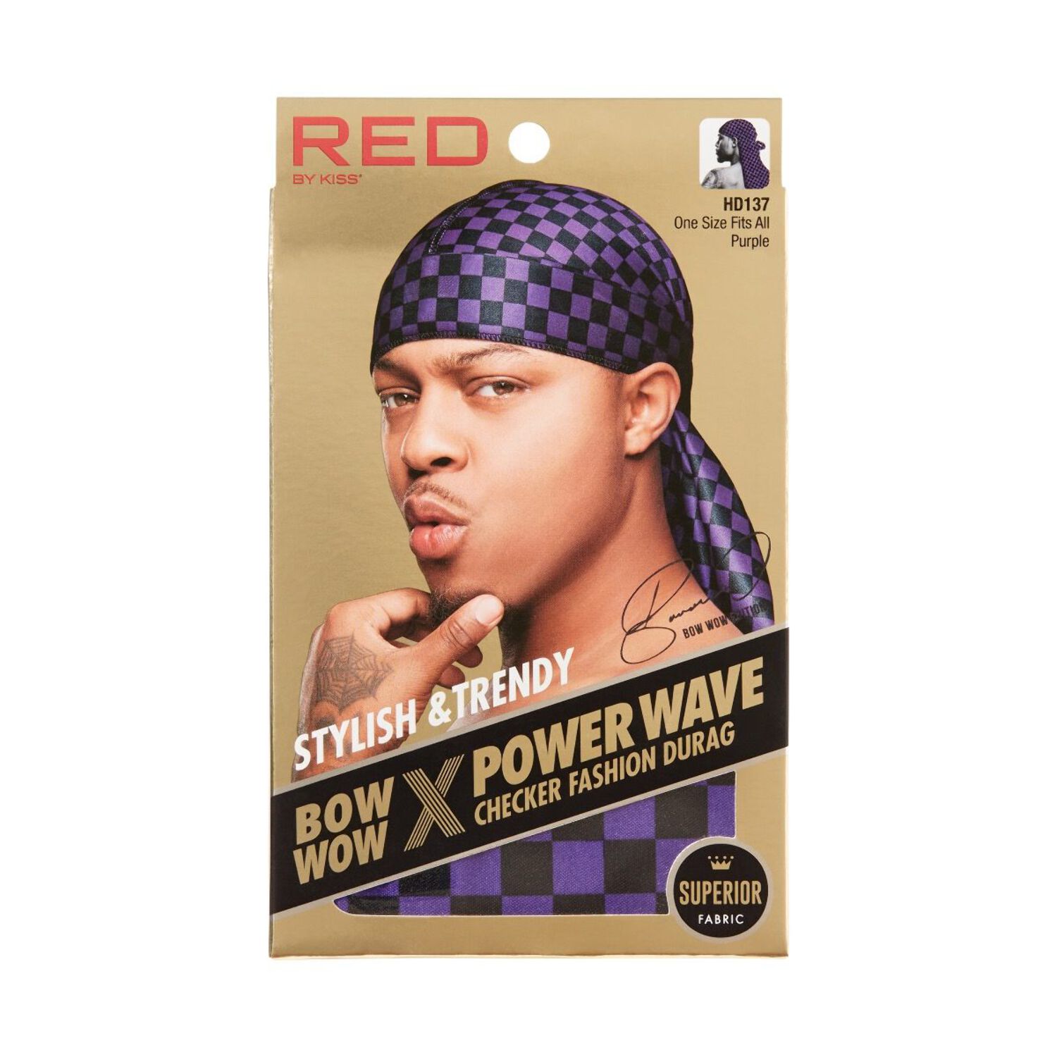 KISS - RED POWER WAVE CHECKER DURAG PURPLE - Walmart.com