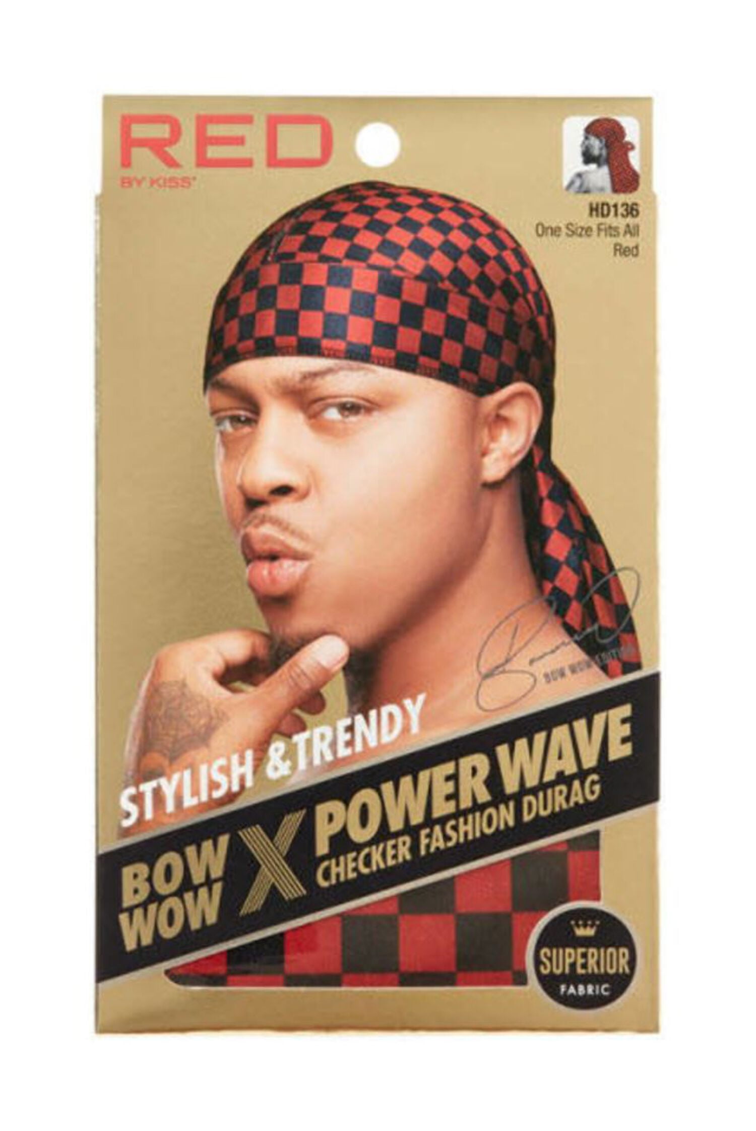 KISS - RED POWER WAVE CHECKER DURAG RED - Walmart.com