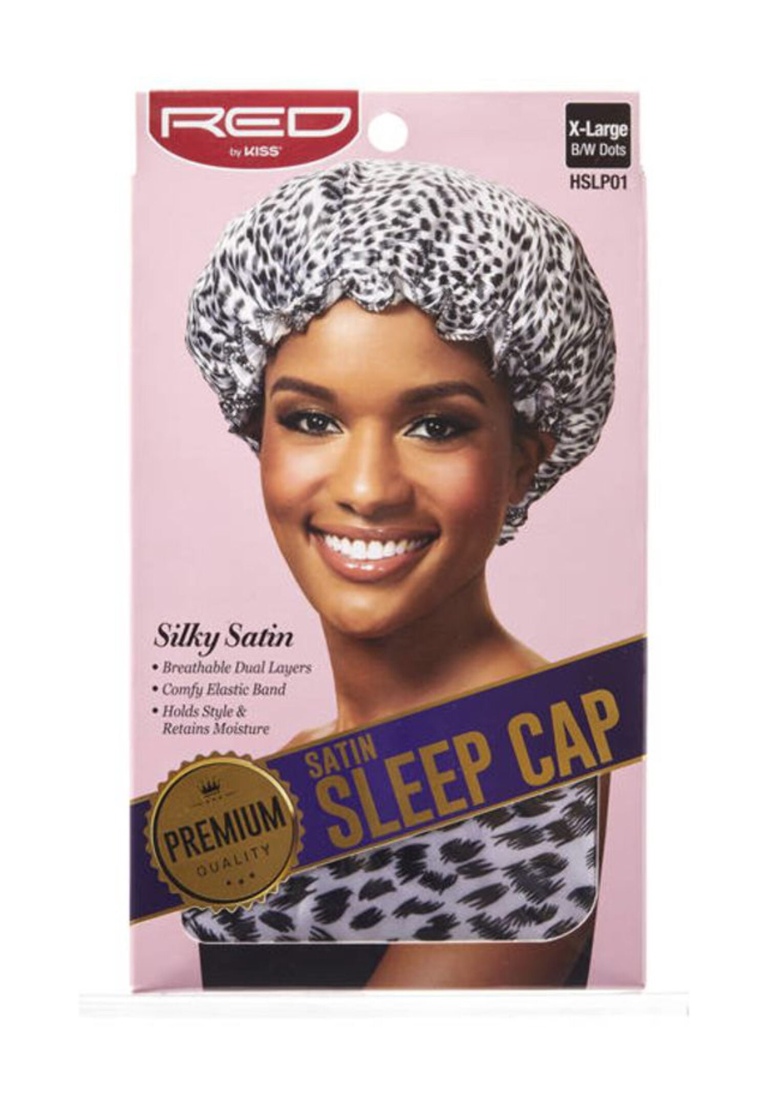 KISS - RED PREMIUM SILKY SATIN SLEEP CAP (ZEBRA X-LARGE) - Walmart.com