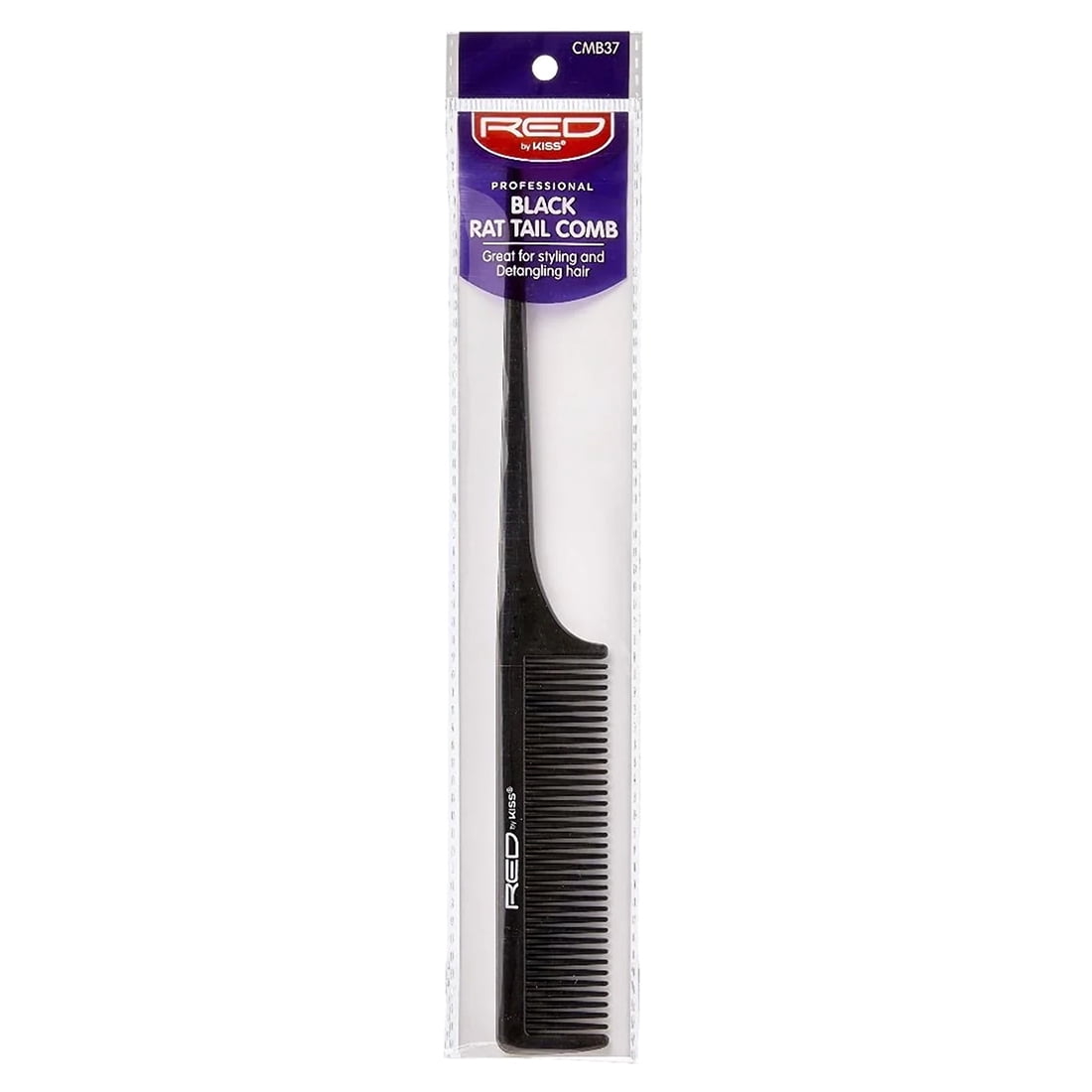 Professional Black Rat Tail Comb - Great for Styling, Detangling, and ...
