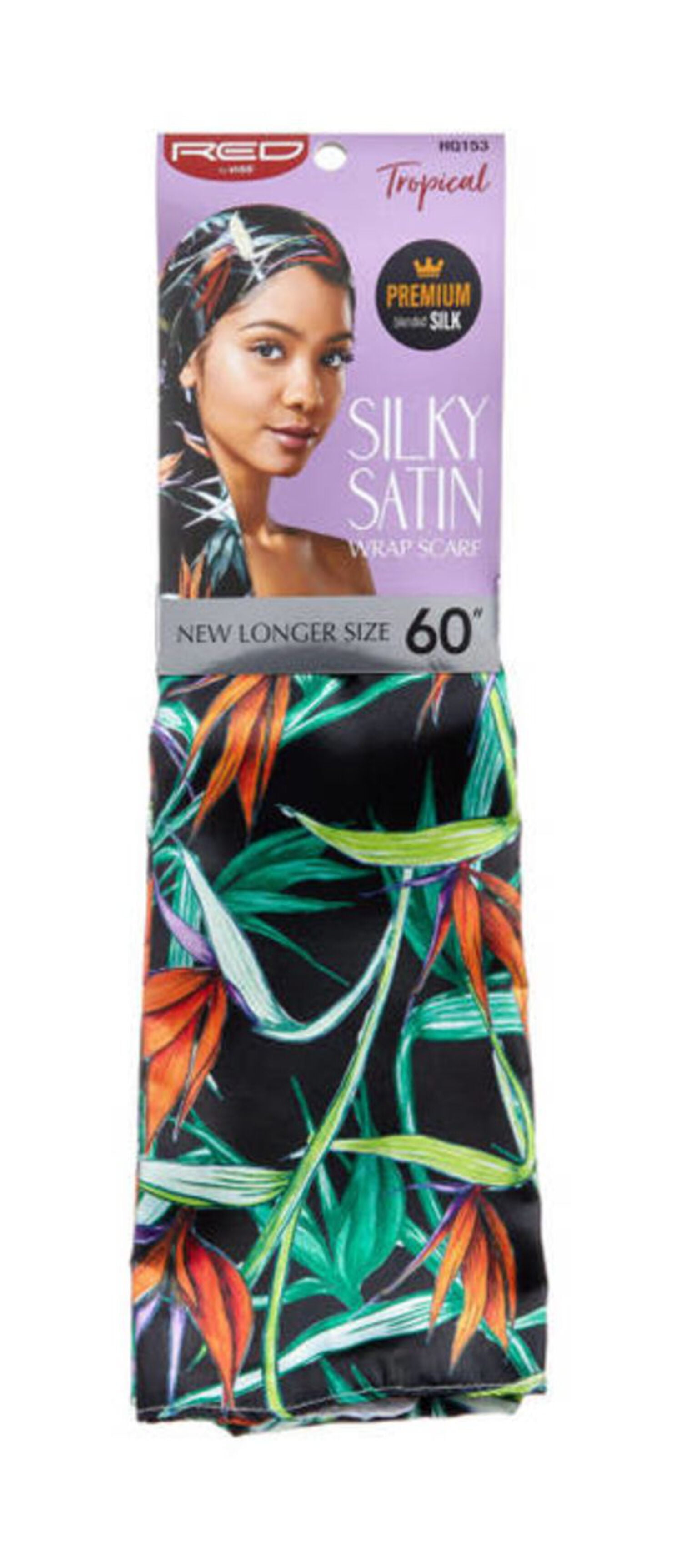 KISS - RED SILKY SATIN WRAP SCARF EXTRA LONG 60 INCH (TROPICAL ...