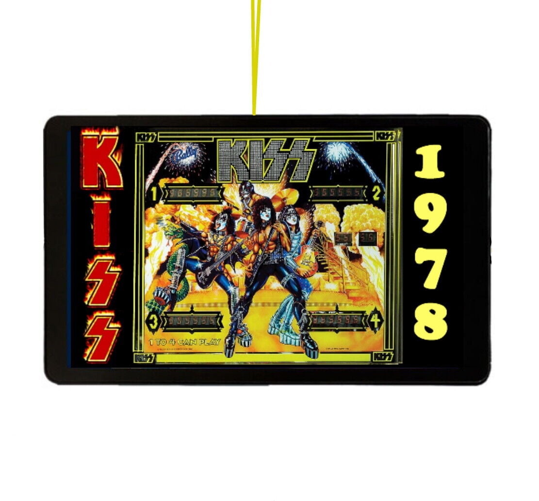 KISS Rock n Roll 1978 Pinball Backglass Light Up Holiday Christmas Tree ...