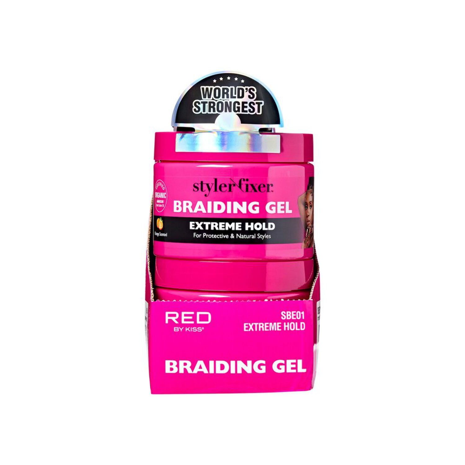 Red Styler Fixer Braiding Gel Extreme Hold 1 oz - Walmart.com