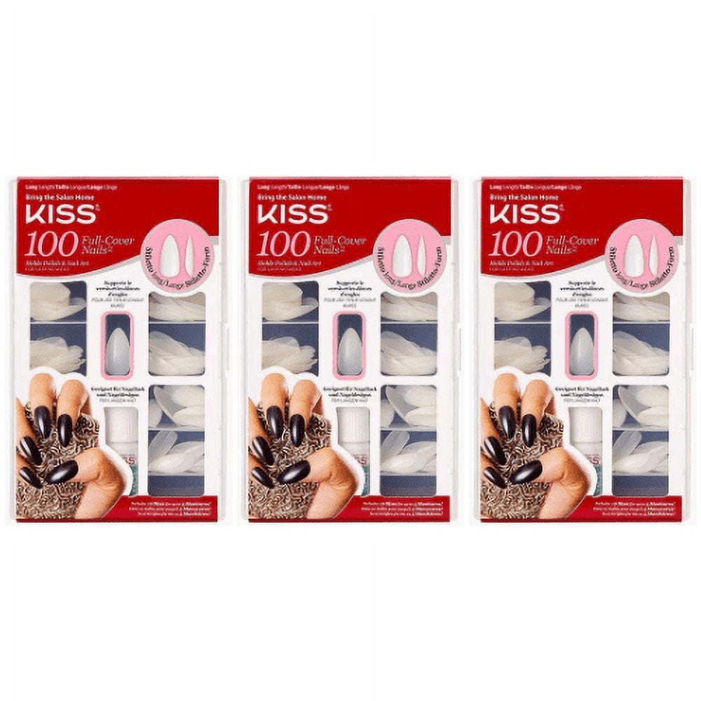 KISS Salon Acrylic Natural Full Cover Nails - Adjustable Shape & Length ...