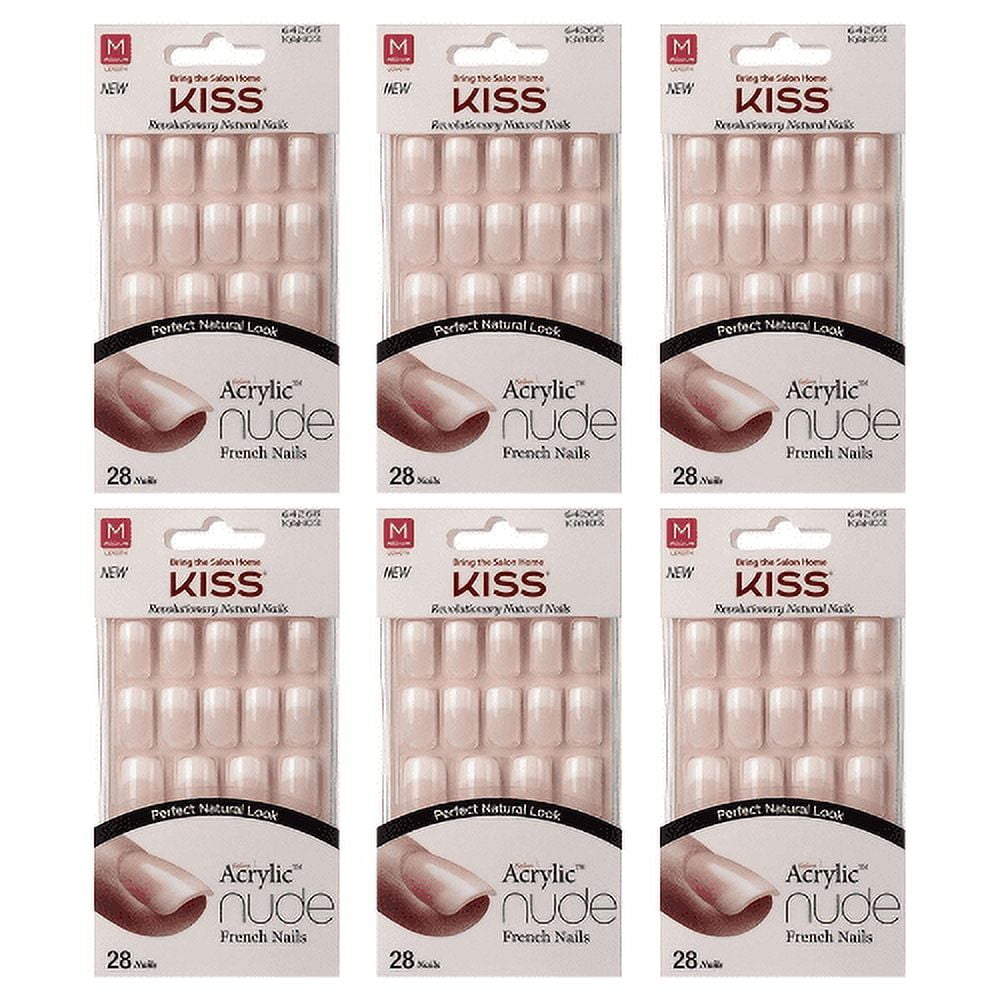 KISS Salon Acrylic Natural Nails - Cashmere - KAN03 6 pack - Walmart.com