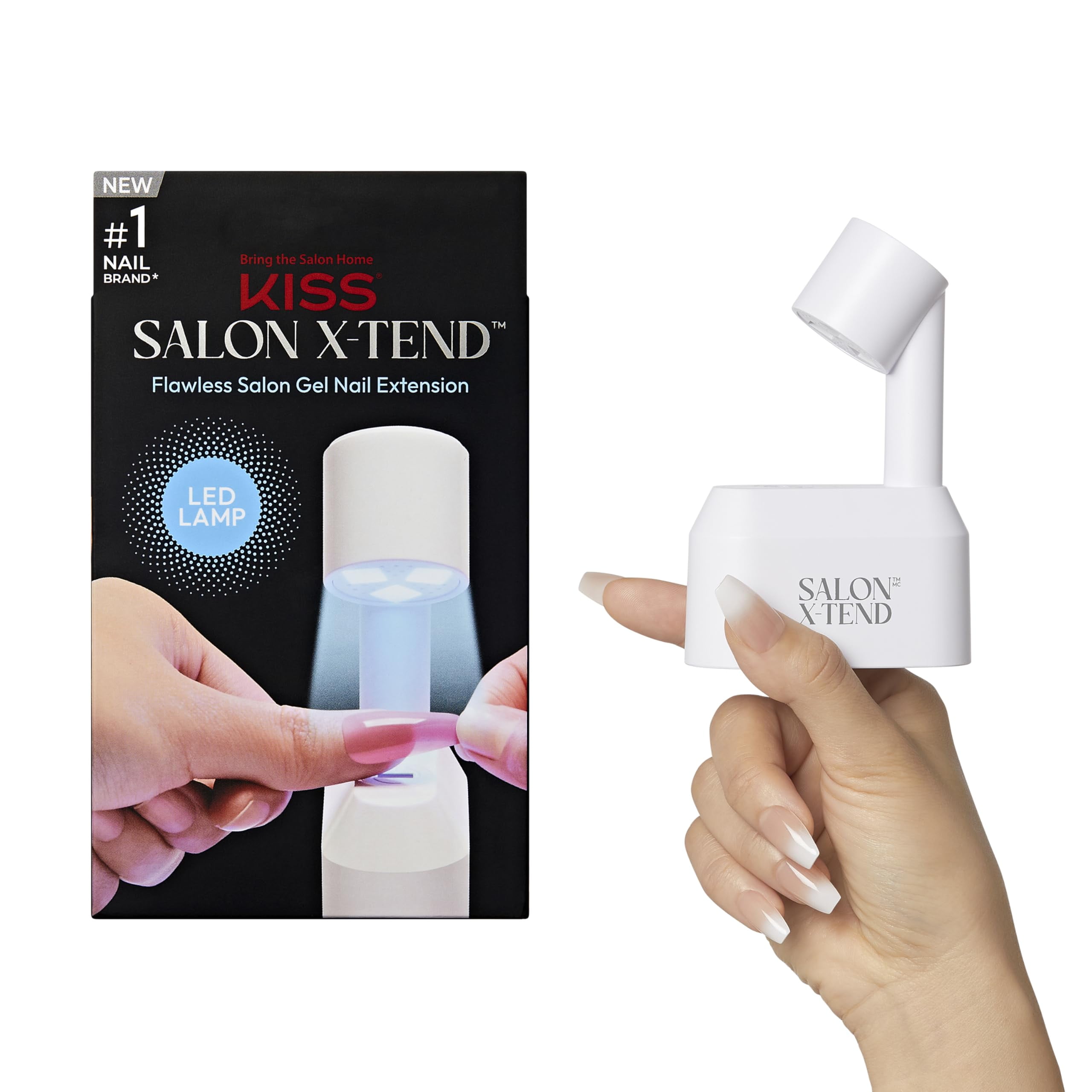 KISS Salon X-tend LED Curing Lamp, Soft Gel DIY Nail Extensions System ...