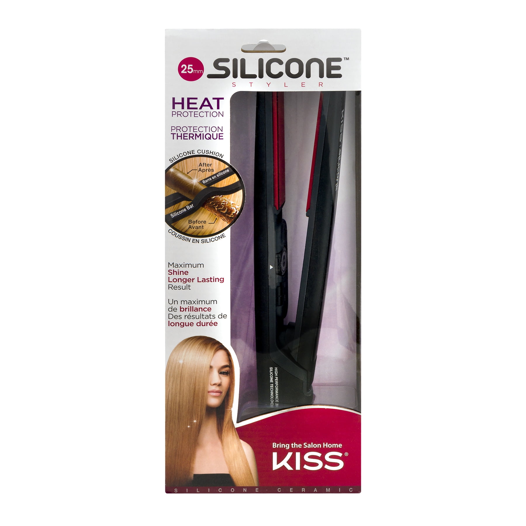KISS Silicone Styler Heat Protection Straightening Iron - Walmart.com