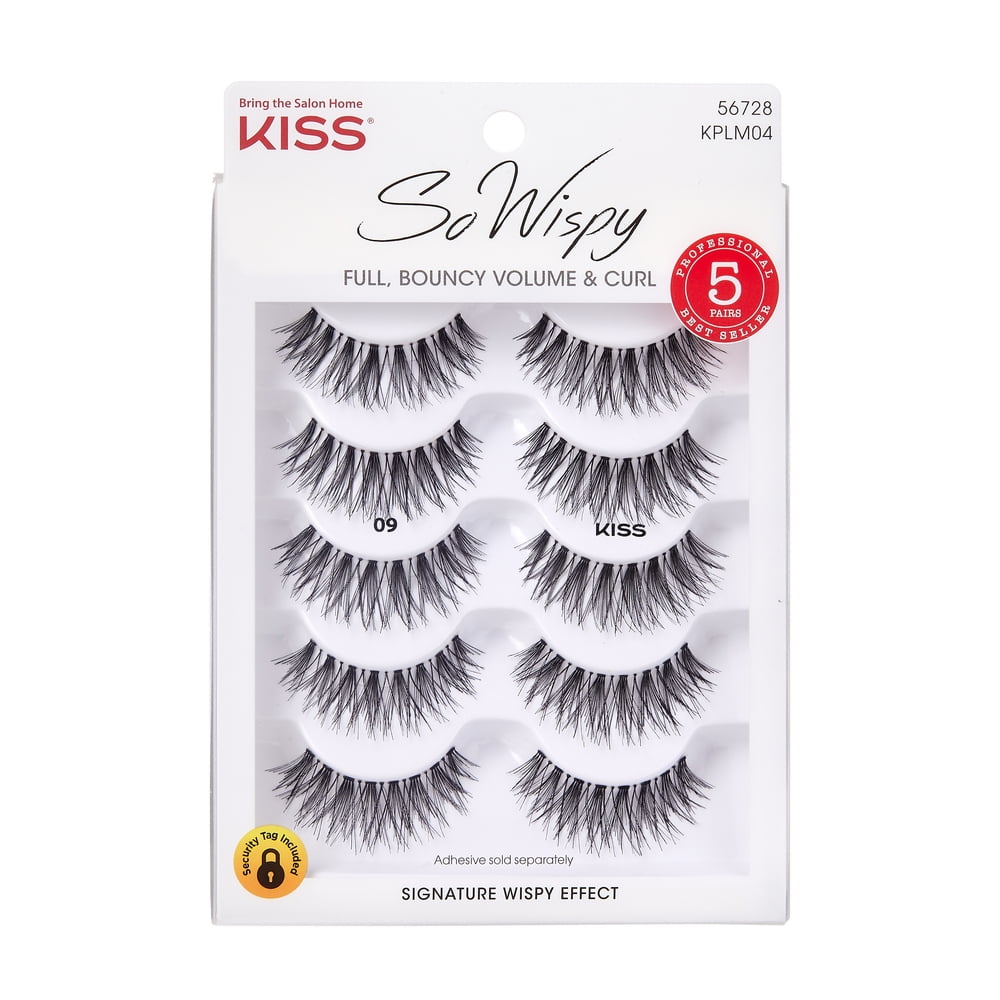 Kiss Wispy Lightweight Voluminous Synthetic Fiber False Eyelashes ...