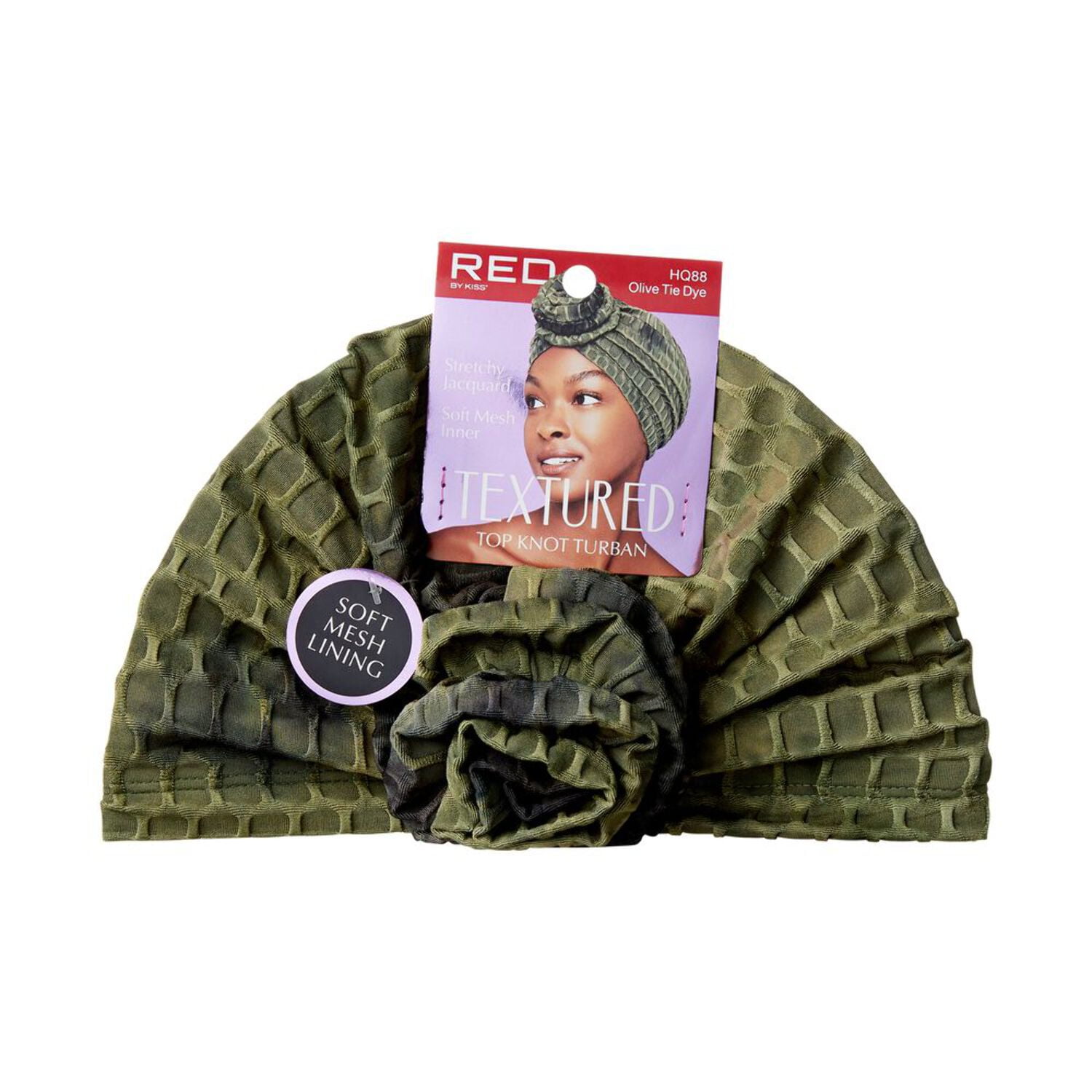 KISS - TEXTURED TOP KNOT TURBAN OLIVE TIE DYE - Walmart.com