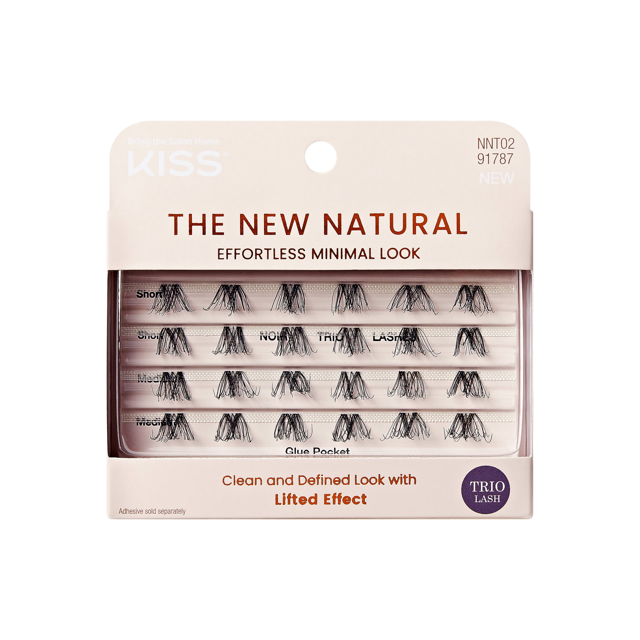 KISS, False Eyelashes, 02, Natural Trio Clusters 24 Wisps - Walmart.com