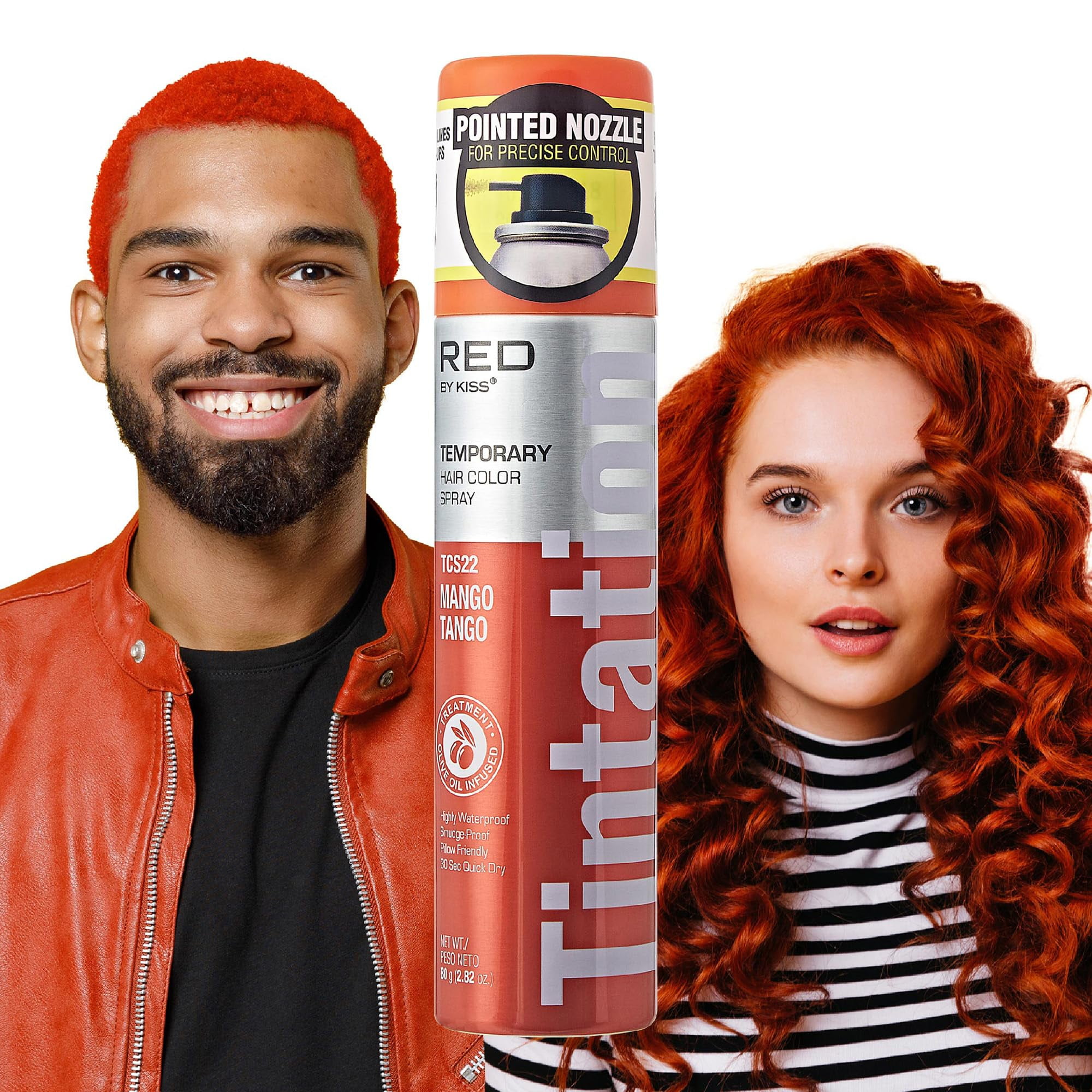 Red By Kiss Temporary Hair Color Dye Spray, Quick Dry & Smudge Proof ...